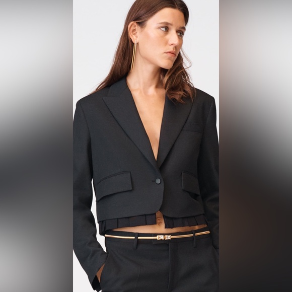 Zara | Jackets & Coats | Cropped Box Pleat Blazer Limited Edition ...